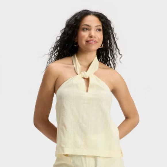 Universal Thread | Tops | Universal Thread Knotted Cream Halter Tank ...